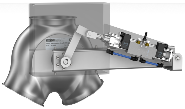 Two-way valves with inlet collar, symmetrical, fitted with pneumatic ...