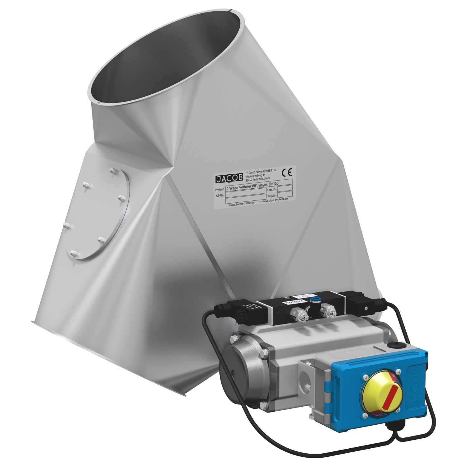 Two-way distributors 60°, asymmetrical, fitted with pneumatic rotary ...